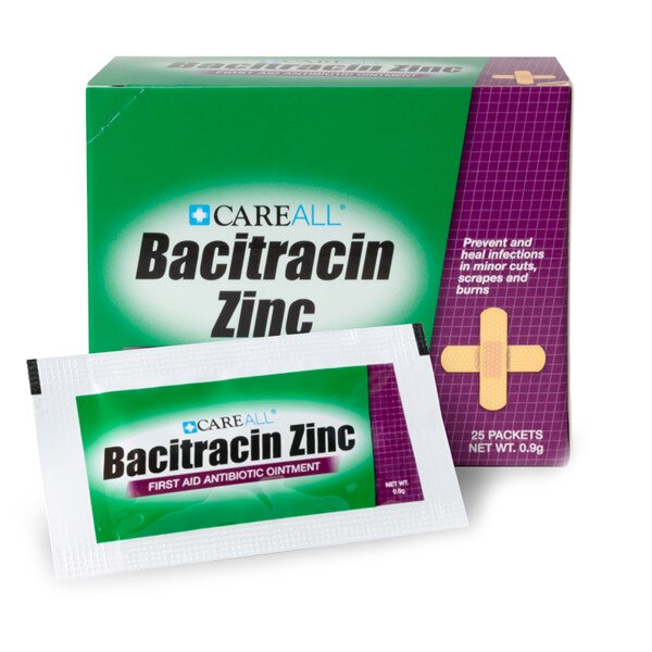 Bacitracin Ointment 09gm Packets 25 Packets Per Box Medstat